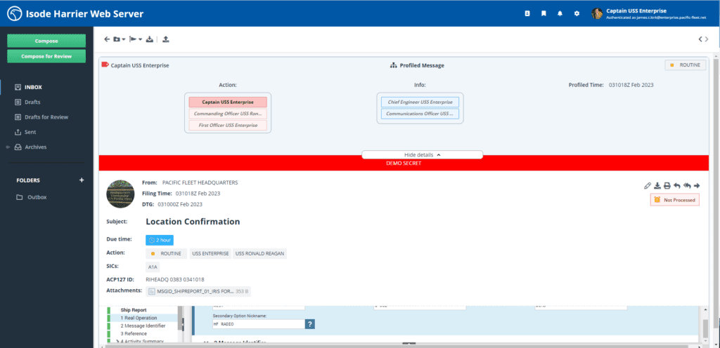 C2 Systems use of MTF and Messaging - Isode